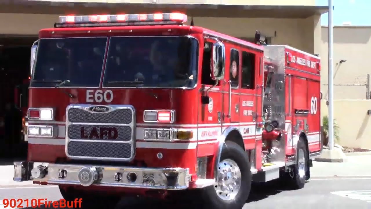 LAFD NEW Engine 60 & Rescue 60 Responding - YouTube