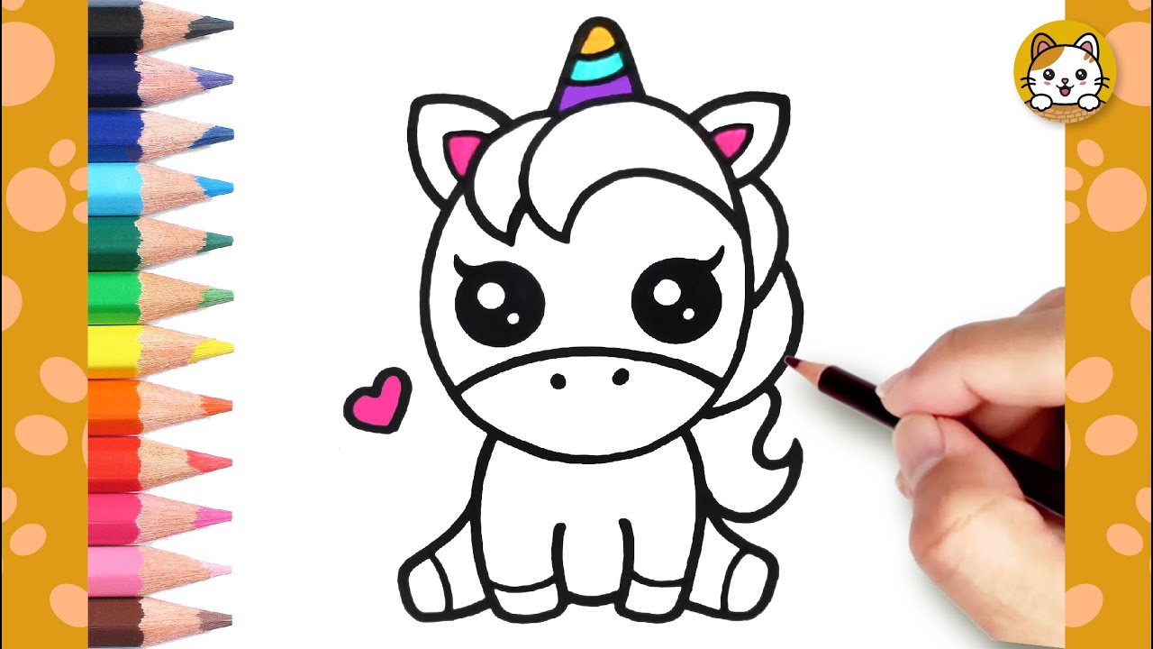 Unicorn Drawing Easy | How to draw a Cute Unicorn Step by Step | Kawaii ...