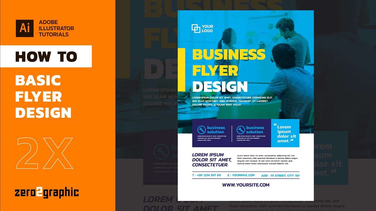 How to Basic Flyer Design in Adobe Illustrator - Graphic design ...