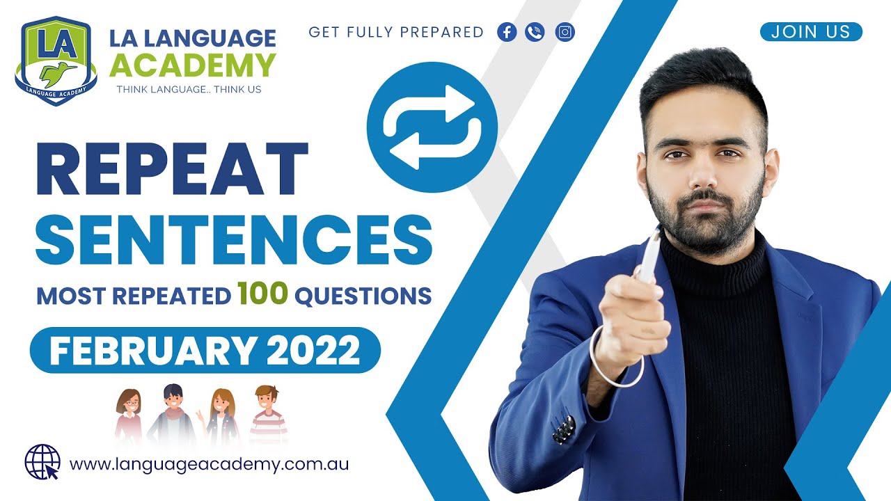 PTE Speaking Repeat Sentence | February 2022 Exam Predictions | LA ...