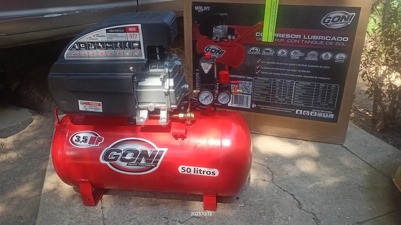 Unboxing Compresor Goni 977 3.5Hp 50 litros - YouTube