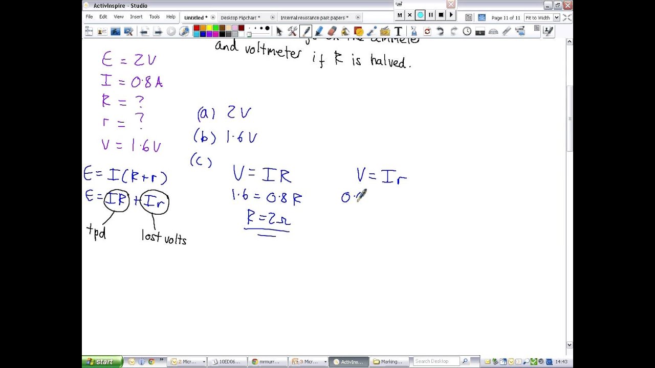 Higher Physics Internal Resistance Problem - YouTube