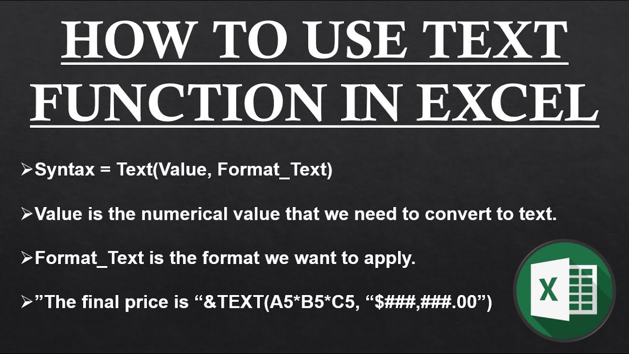 Text Function In MS Excel How To Use The Excel Text Function MS Text Function In MS Excel How To Use The Excel Text Function MS