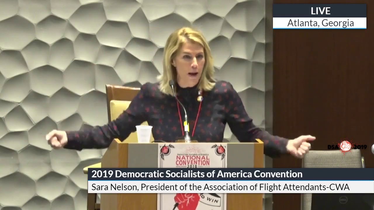 Sara Nelson speaks at DSA Convention 2019 - YouTube