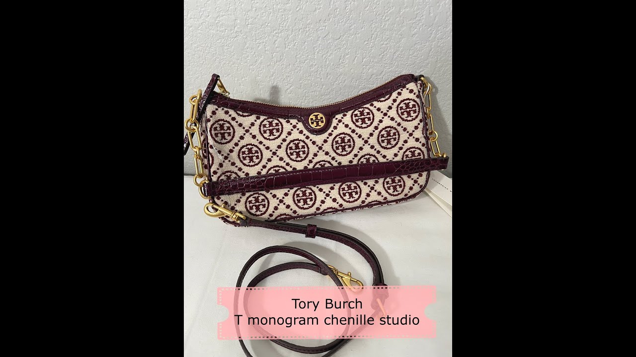 Tory Burch T monogram Chenille Studio Bag Quick Review - YouTube