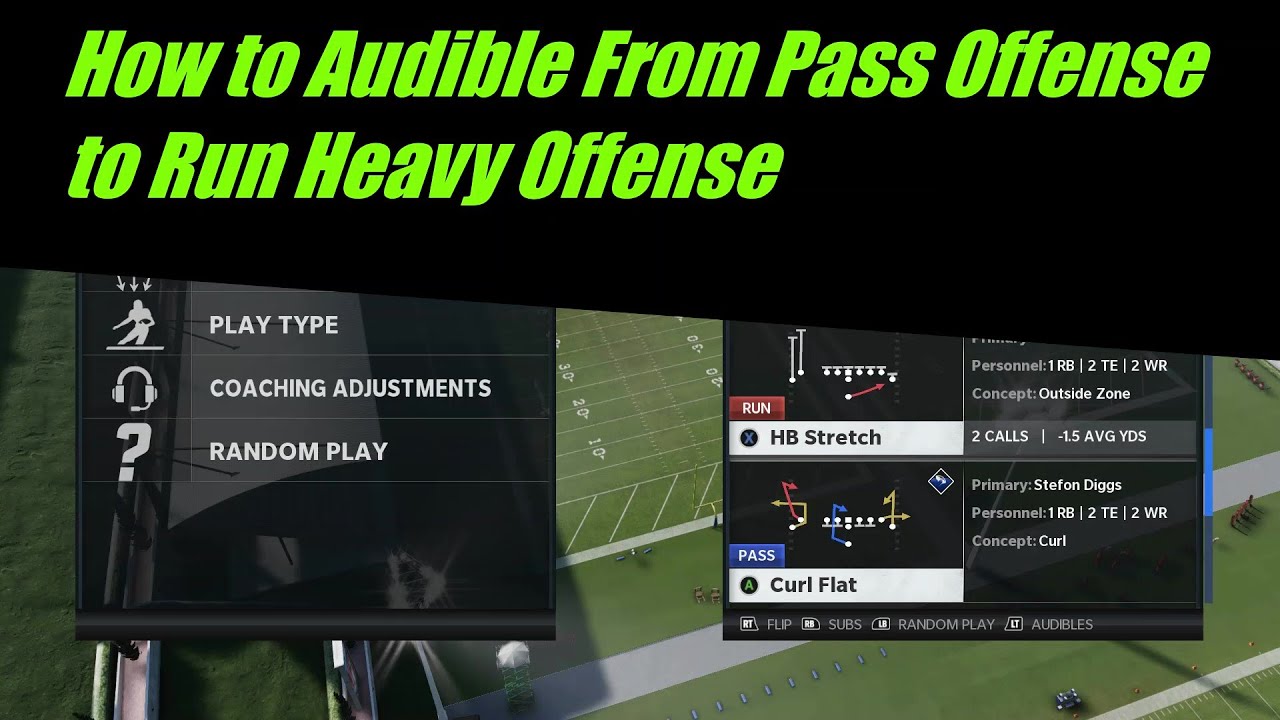 Madden 21 How to Audible to Heavy Run Formation out of Passing ...