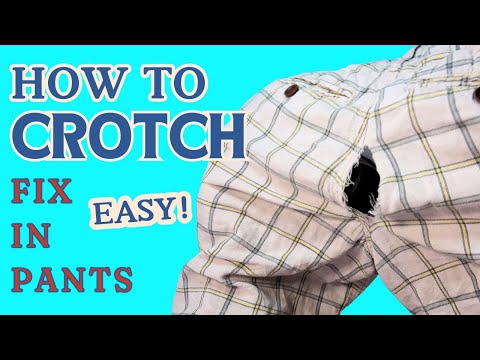 How to fix a ripped crotch in pants without sewing machine - Repairing tear in pants on the bum!