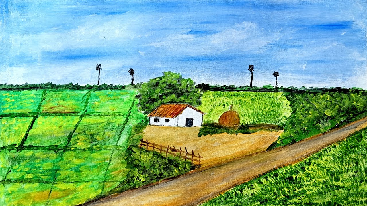 Rural village house drawing tutorial || drawing tutorial - YouTube