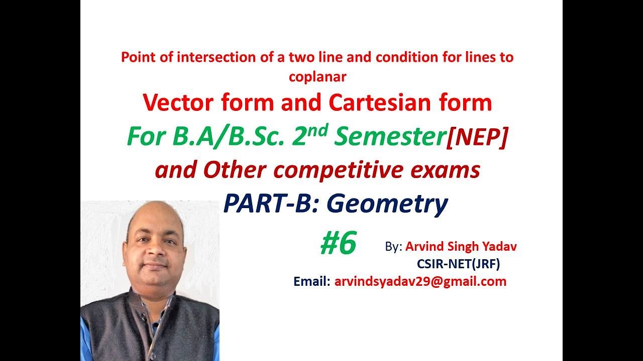 point of intersection of two lines | condition for lines to be coplanar ...