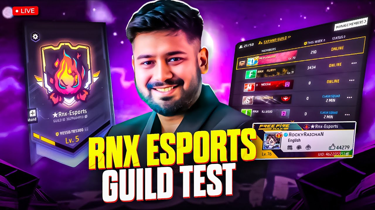 🛑 RNX ESPORTS GUILD TEST 🚩 Feat.MrPahadixD || @ROCKYRDX @TotalGaming093 ...