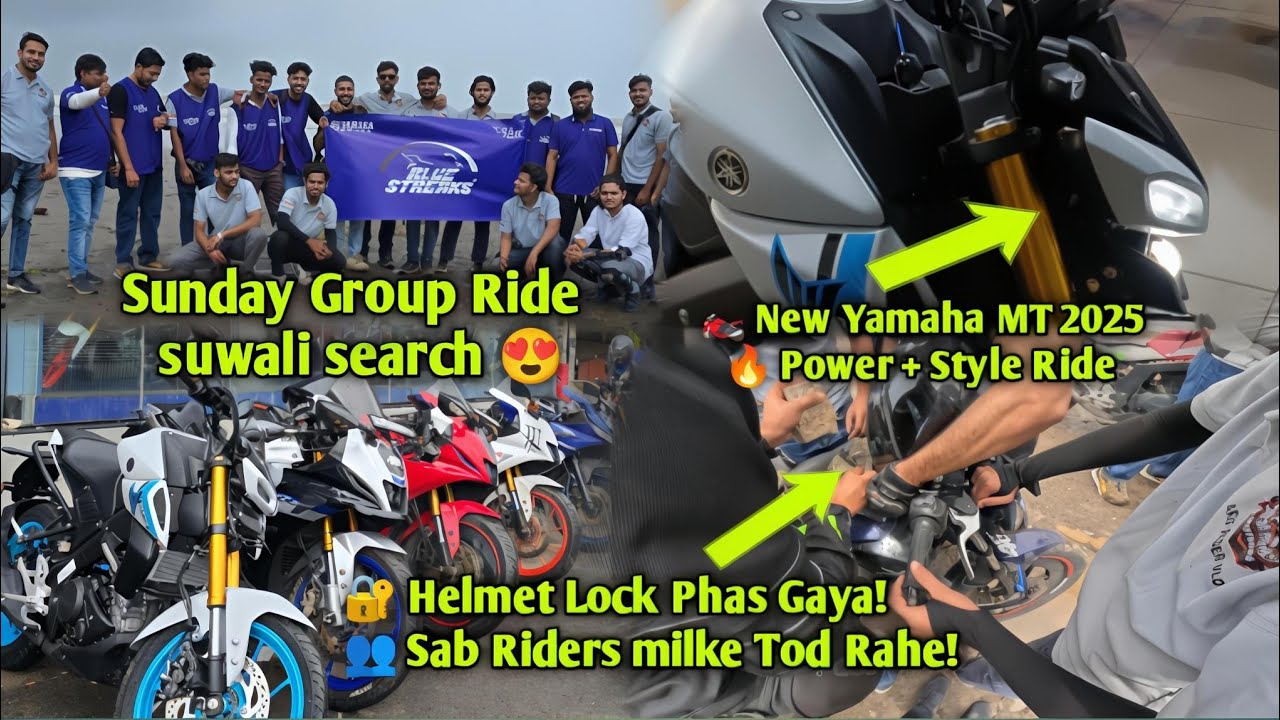"🏍️ Sunday Group Ride 2025 | Yamaha MT Review + Full Enjoy Ride 🔥" # ...