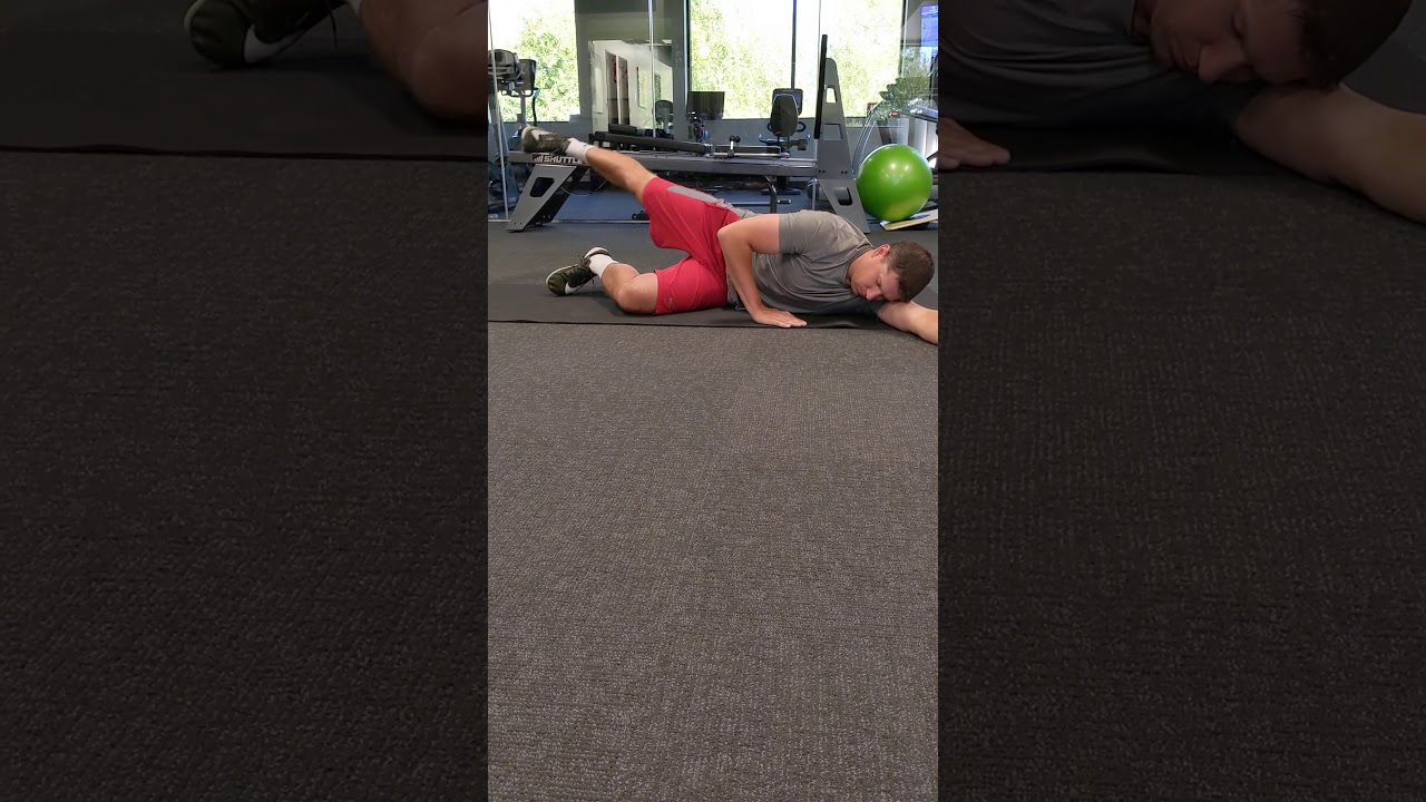 Side lying hip extension & abduction in combination 2x15 each - YouTube