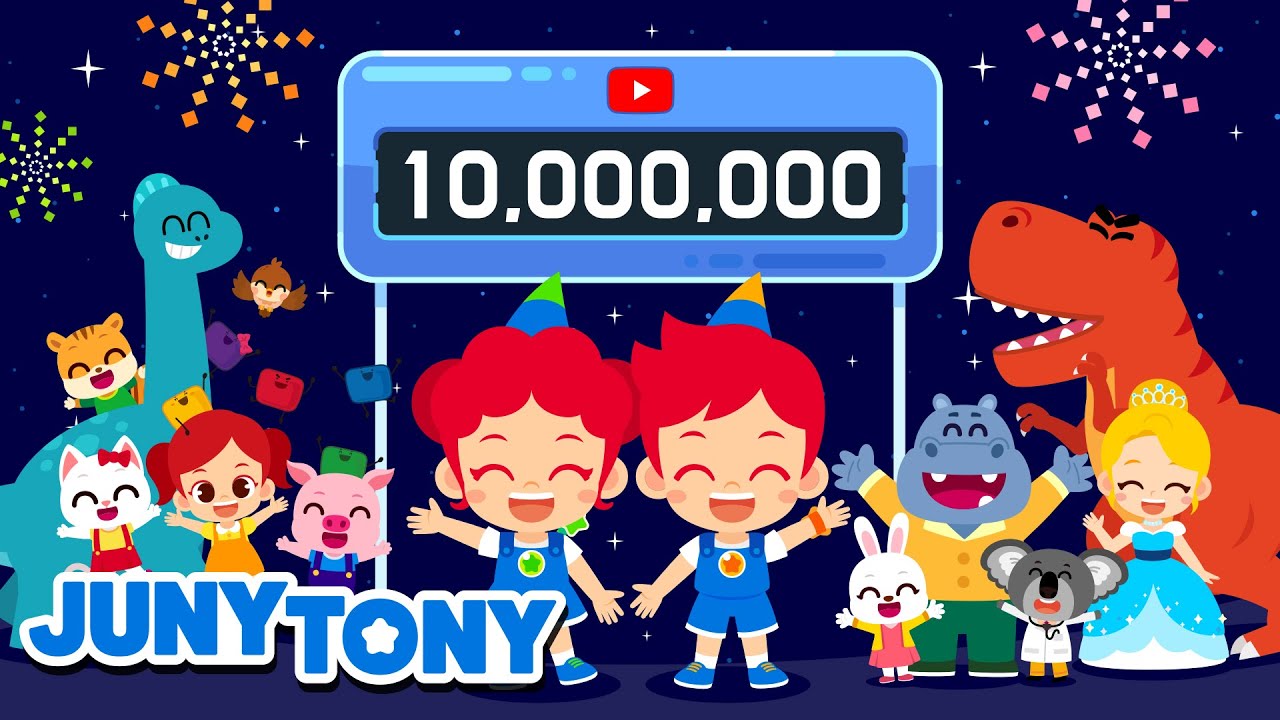 🎉10 Million Subscribers Worldwide on 7 JunyTony Channels!💚🧡 | JunyTony ...