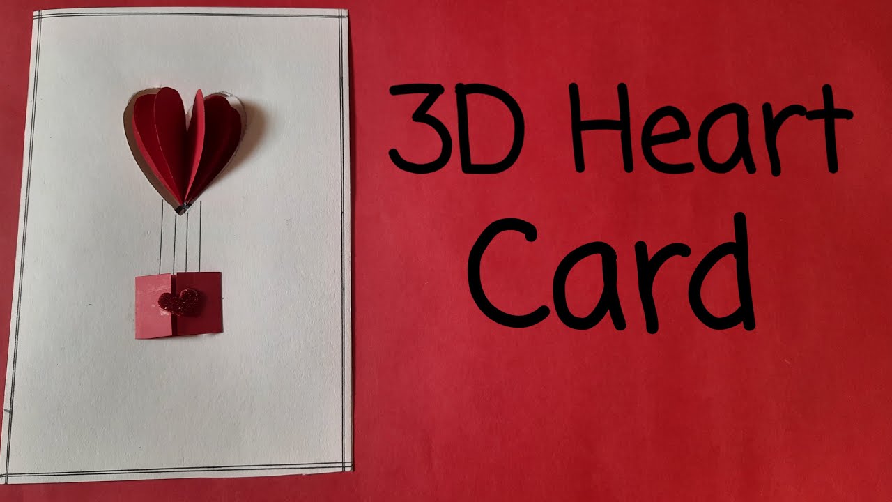 easy 3D heart card #valentine_day_card - YouTube