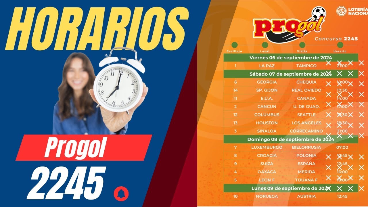 Horarios y Fechas Progol 2245 - YouTube