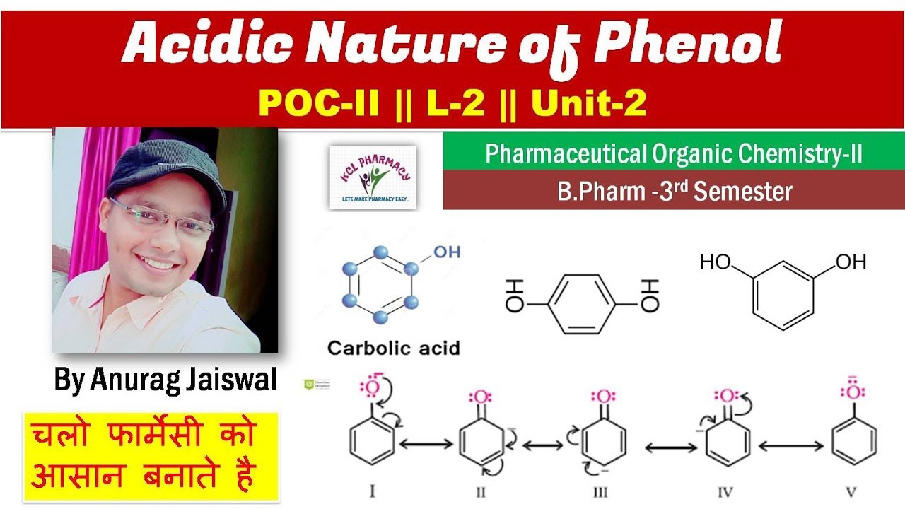 Acidic Nature of Phenol || L-2 Unit-2 || Pharmaceutical Organic ...
