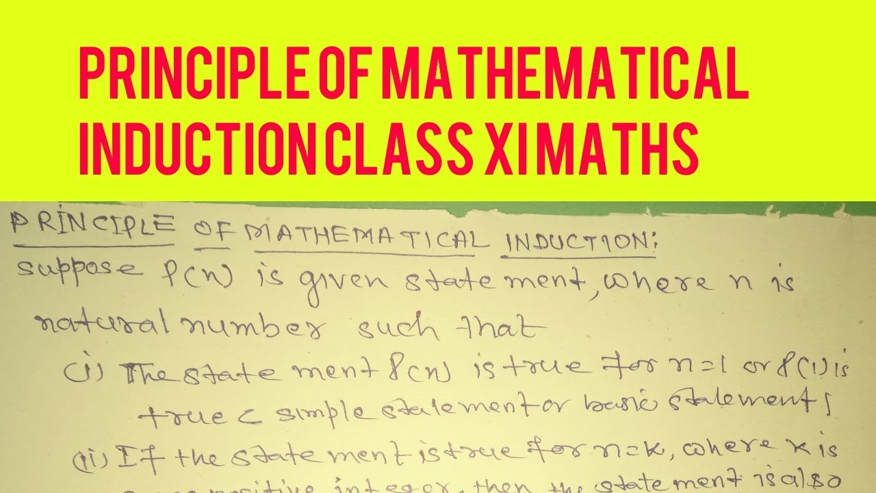 Principle of MathematIcal Induction and problem solution - YouTube