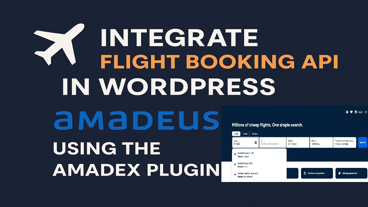 How to Integrate Amadeus Flight Booking API in WordPress|Amadeus WordPress Plugin 2025 - YouTube