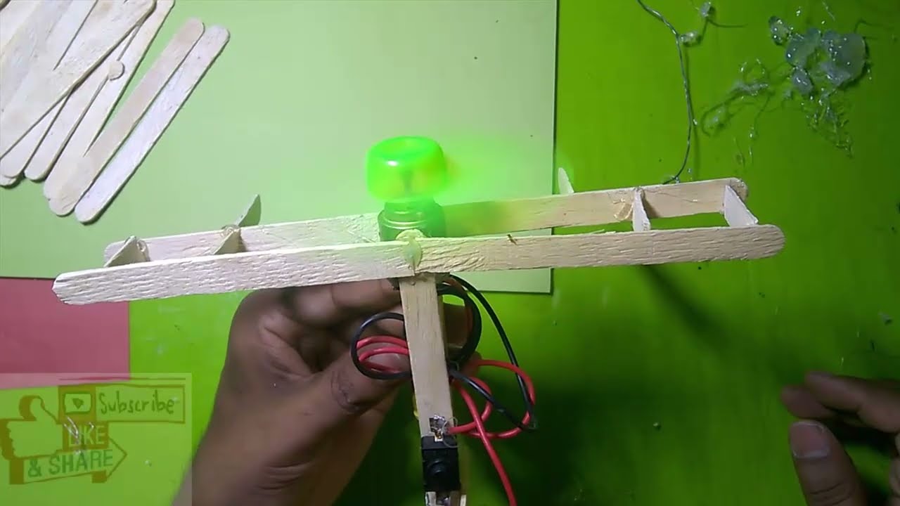 how to make aice cream sticks air plane with dc motor toy woosen plane ...