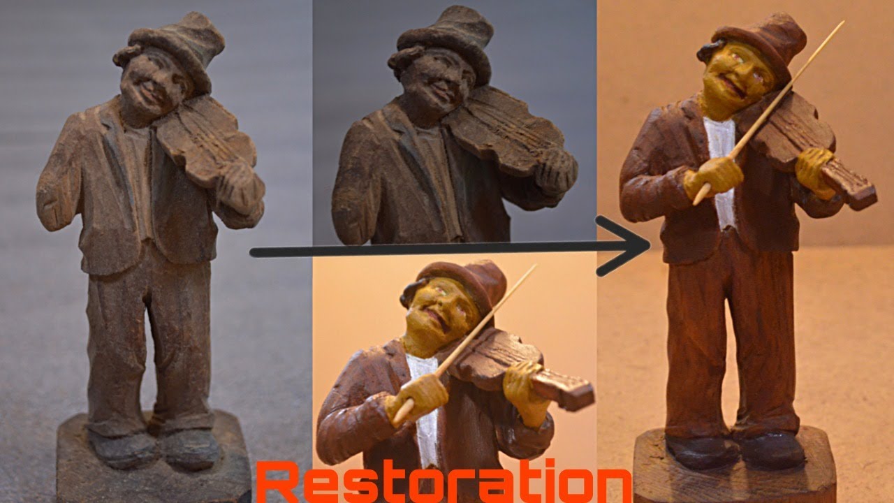 Restoration Of Old Wooden Statue | Art Restoration | Worst Restoration ...