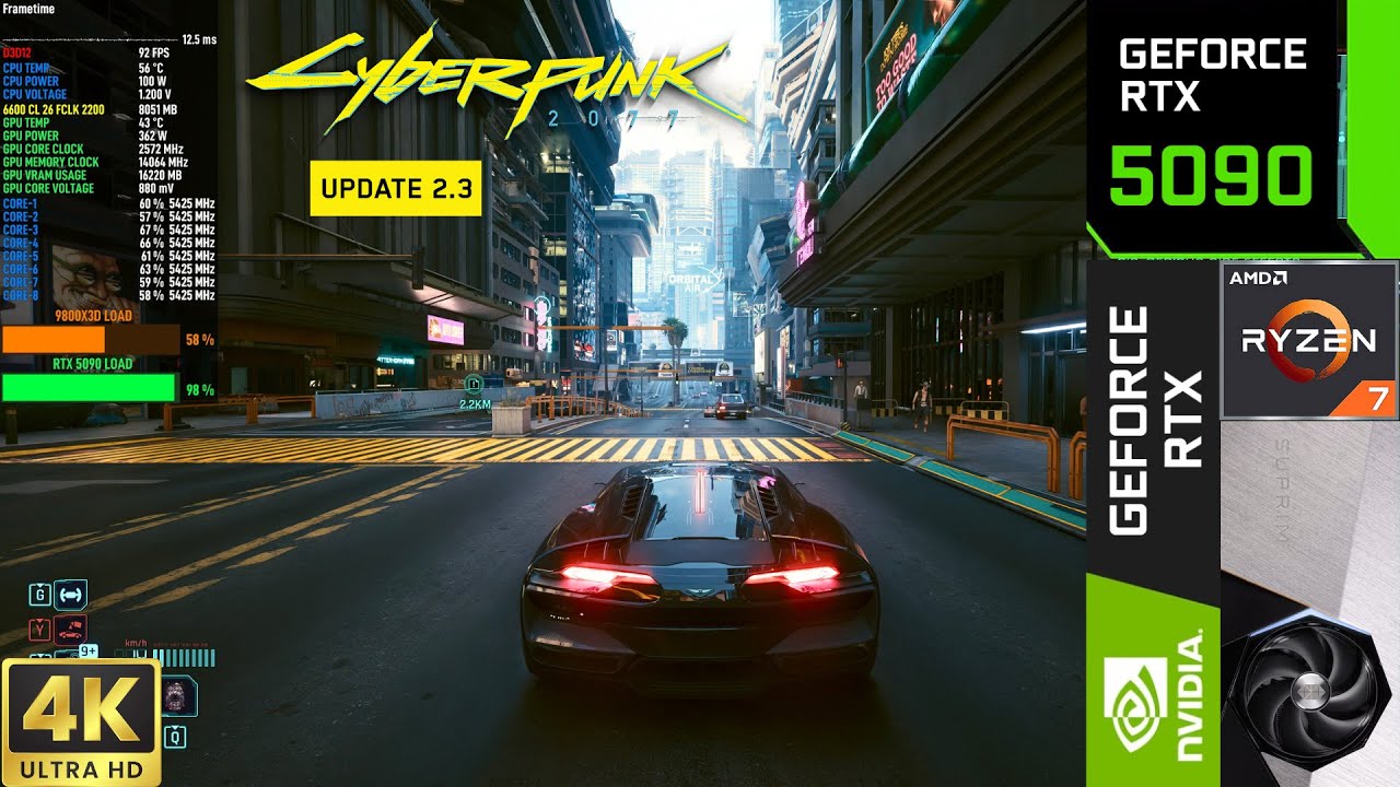Cyberpunk 2077 - Update 2.3, Path Tracing, 4K DLSS | RTX 5090 | 9800X3D ...