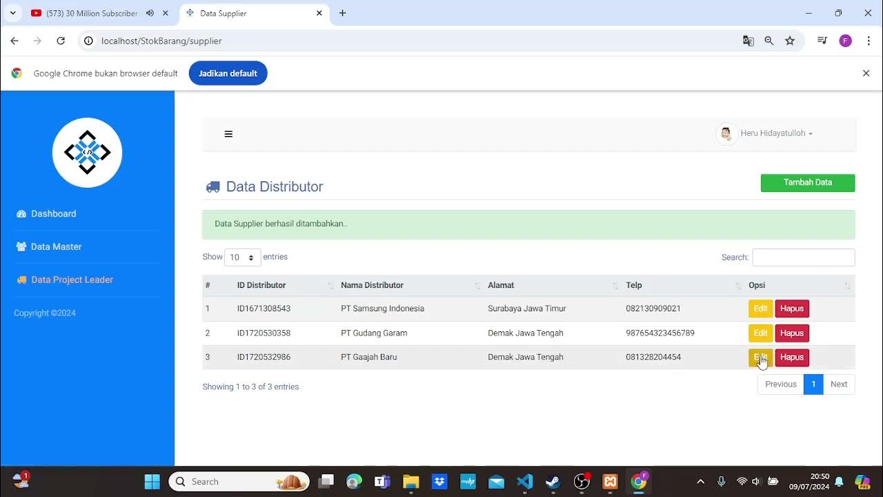 WEB Stok Barang Heru Hidayatulloh (Tugas Besar Web Programming) - YouTube