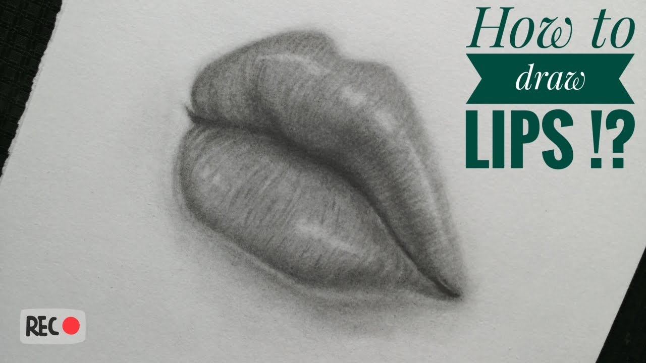 How to draw Realistic Lips ? | Using normal pencil (HB) | with Easy ...