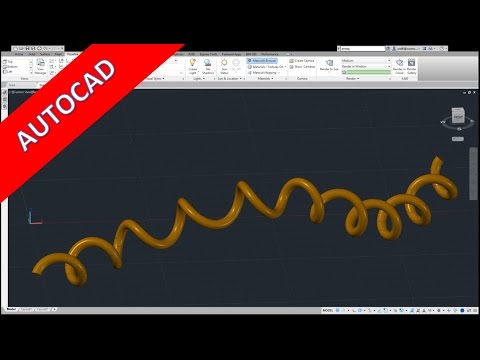 Spiral Cable - Autocad 2017 Training - Sweep - YouTube