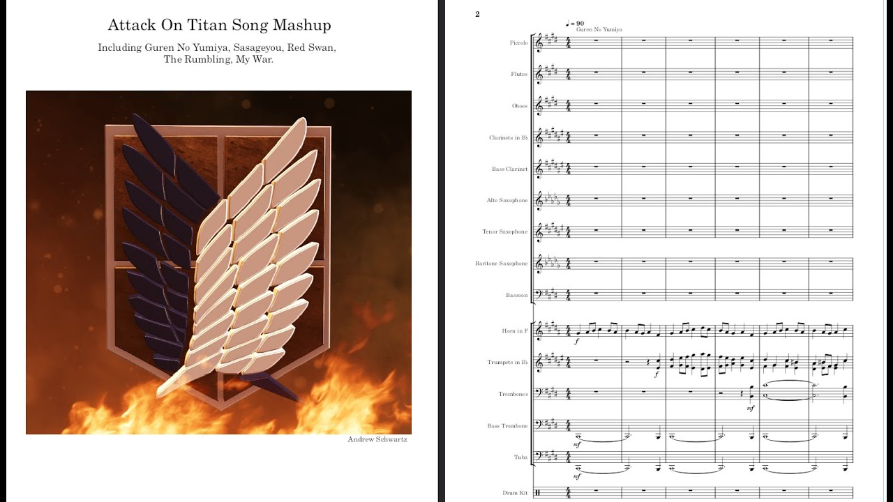 Attack on Titan Song Medley - Concert Band Arrangement - YouTube