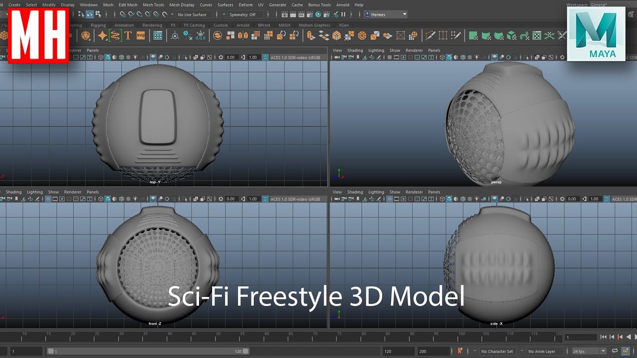 Freestyling a Sci-Fi object in Maya - YouTube