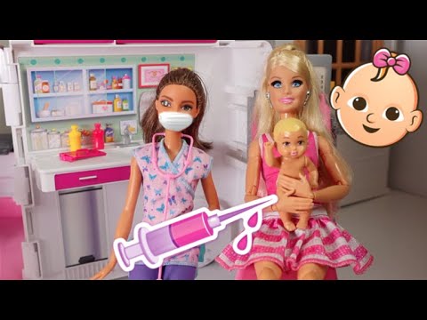Barbie Pregnant Maternity Baby Sick Hospital Play Doctor Play Patient ...
