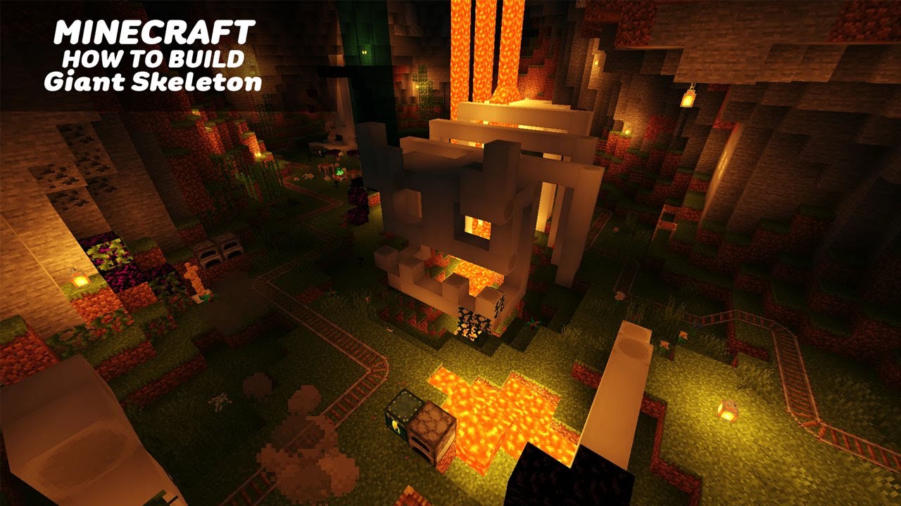 Minecraft l How to Build a Giant Skeleton tutorial - YouTube
