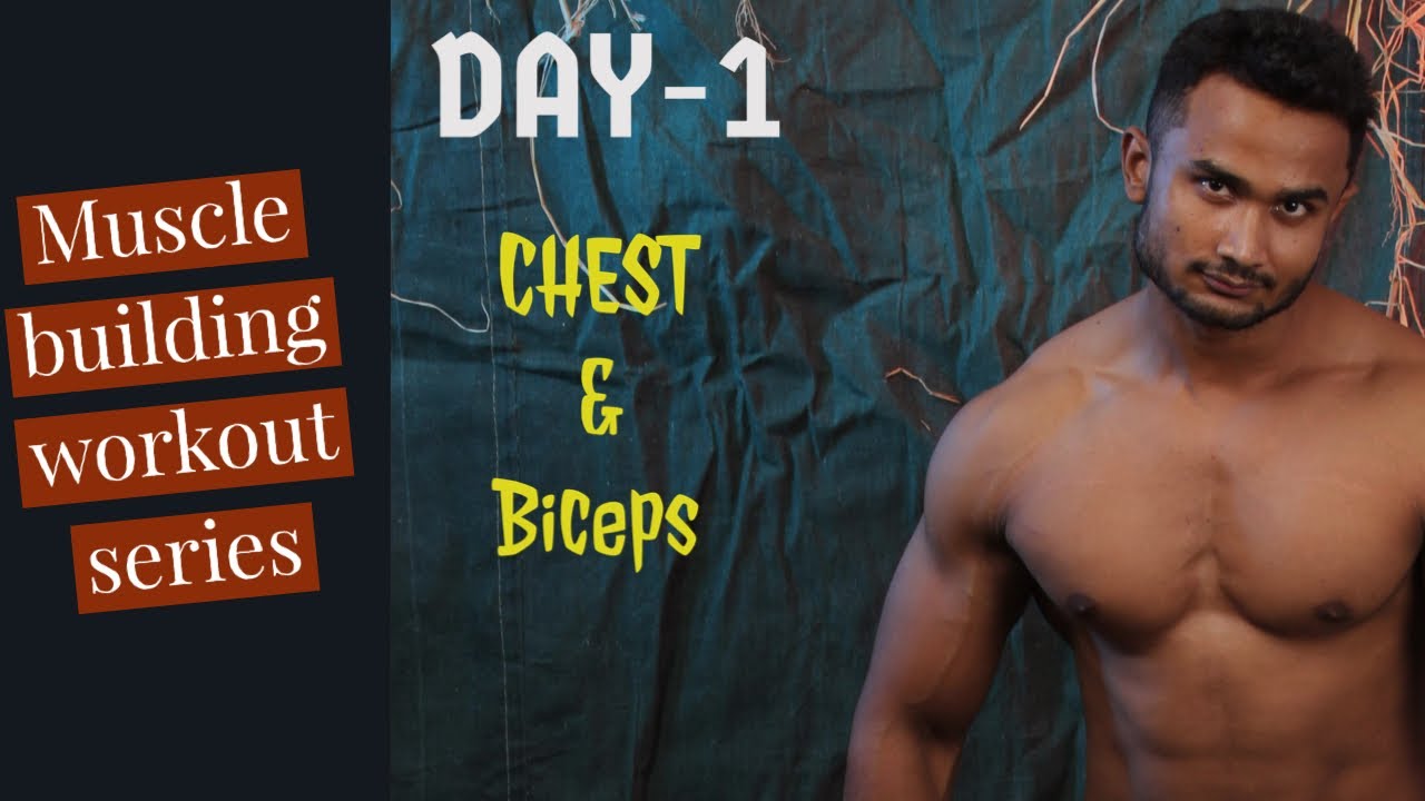 Workout series beginner muscle building day 1 chest and biceps by Malik ...