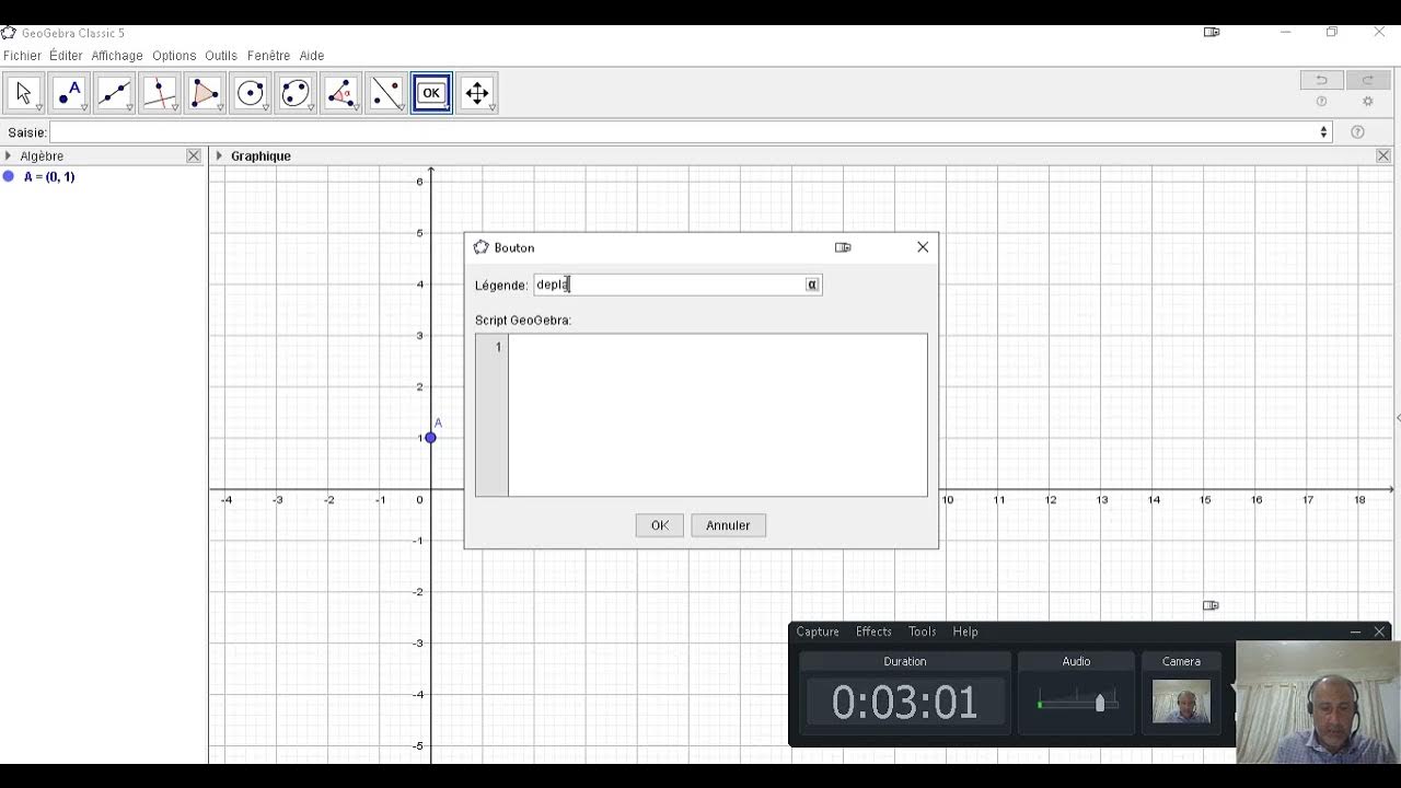 geogebra script pour contrôler coordonnées d un point - YouTube