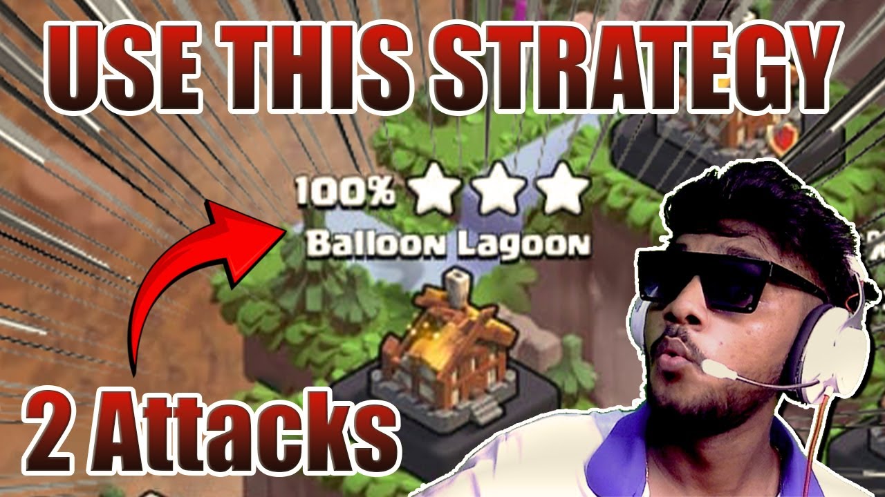 Epic 2 Attacks Balloon lagoon Destruction! Clash Of Clans Capital Base ...