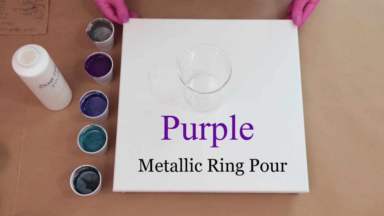 Metallic Ring Pour with Purple Cloud Effect - YouTube