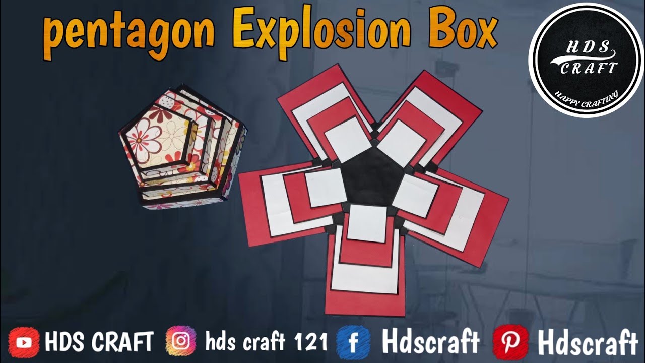 Pentagon Explosion Box By HDS CRAFT | Hexagon Explosion Box | HDS CRAFT - YouTube