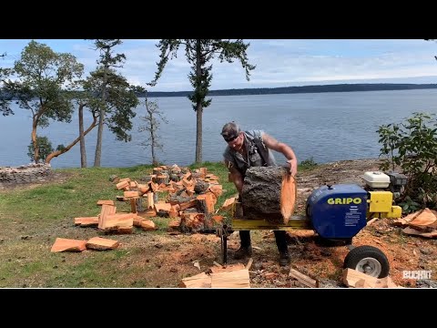 Fastest one man log splitter. Special giveaway axe. - YouTube