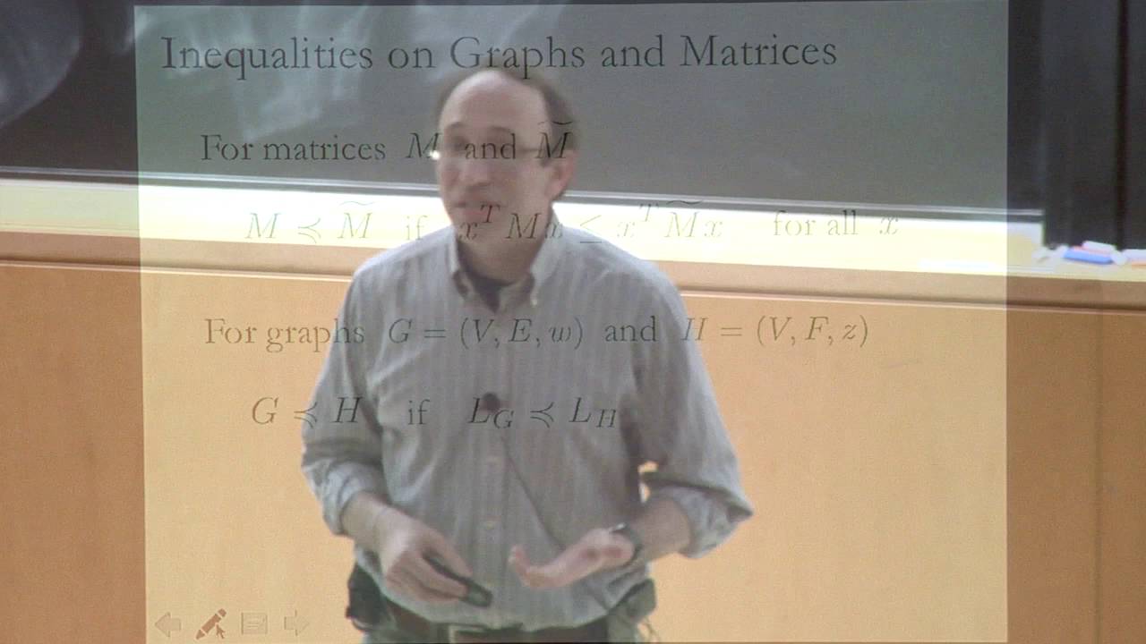 Daniel Spielman - Sparsification of Graphs and Matrices - YouTube