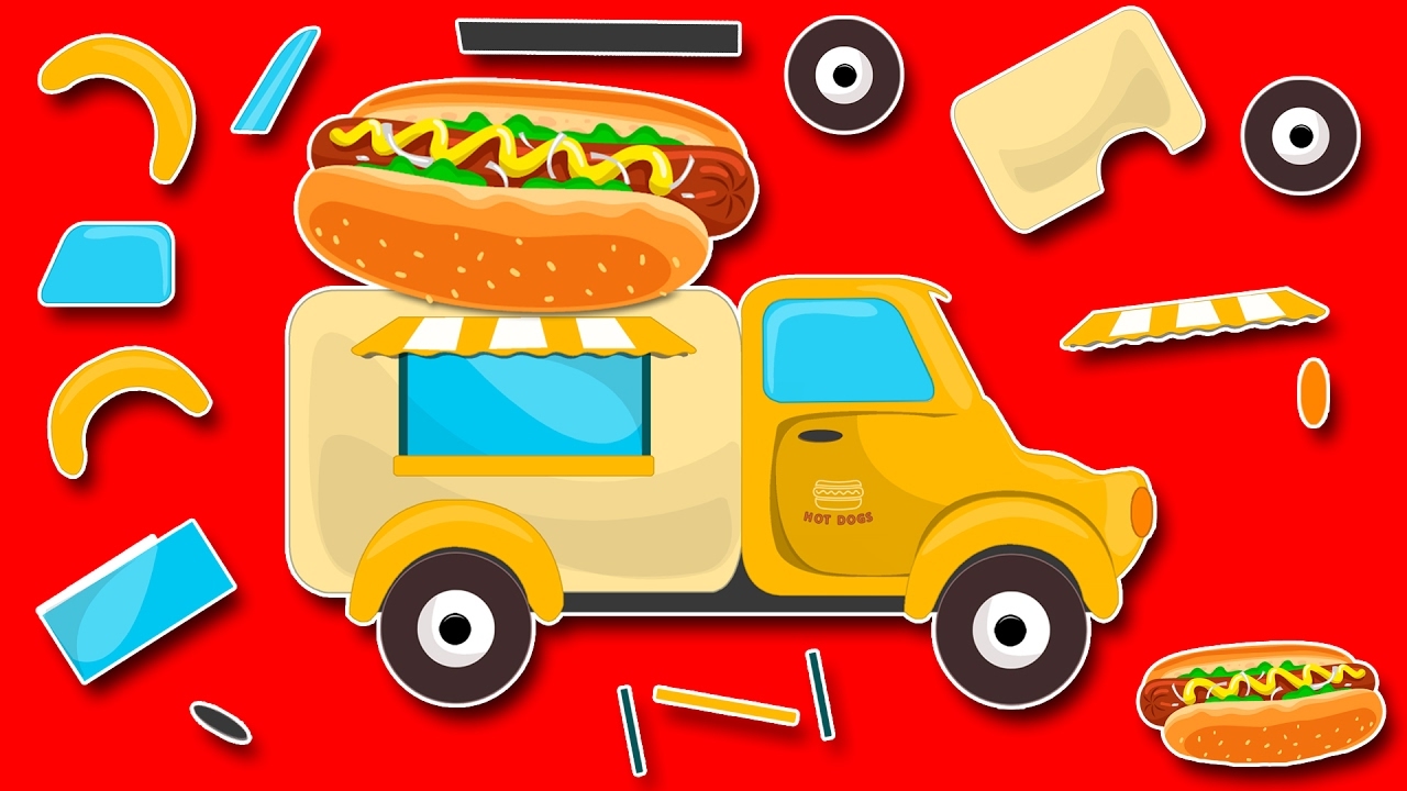truck | car garage | food trucks for kids | hot dog van | kids video ...