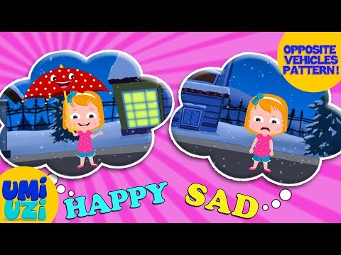 Umi Uzi | Learn Opposites | Cartoon Vehicles | Learning Videos | Opposites Songs