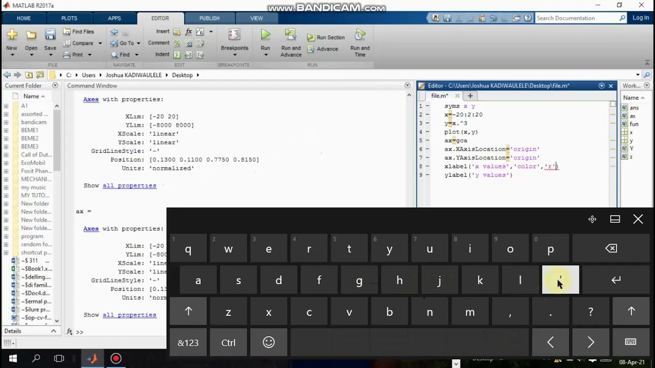 How To Graph A Function In Matlab Matlab Graphing Codes Youtube 0842