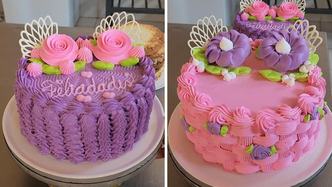 Decoración de pasteles increíbles con crema | Como decorar pasteles con ...