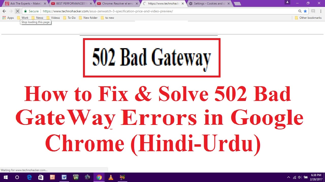 How To Fix Solve 502 Bad Gate Way Errors In Google Chrome YouTube