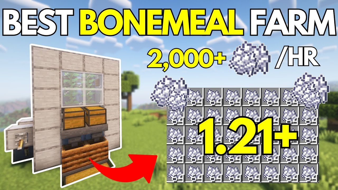 EASIEST BONEMEAL Farm for Minecraft Bedrock 1.21+ - YouTube