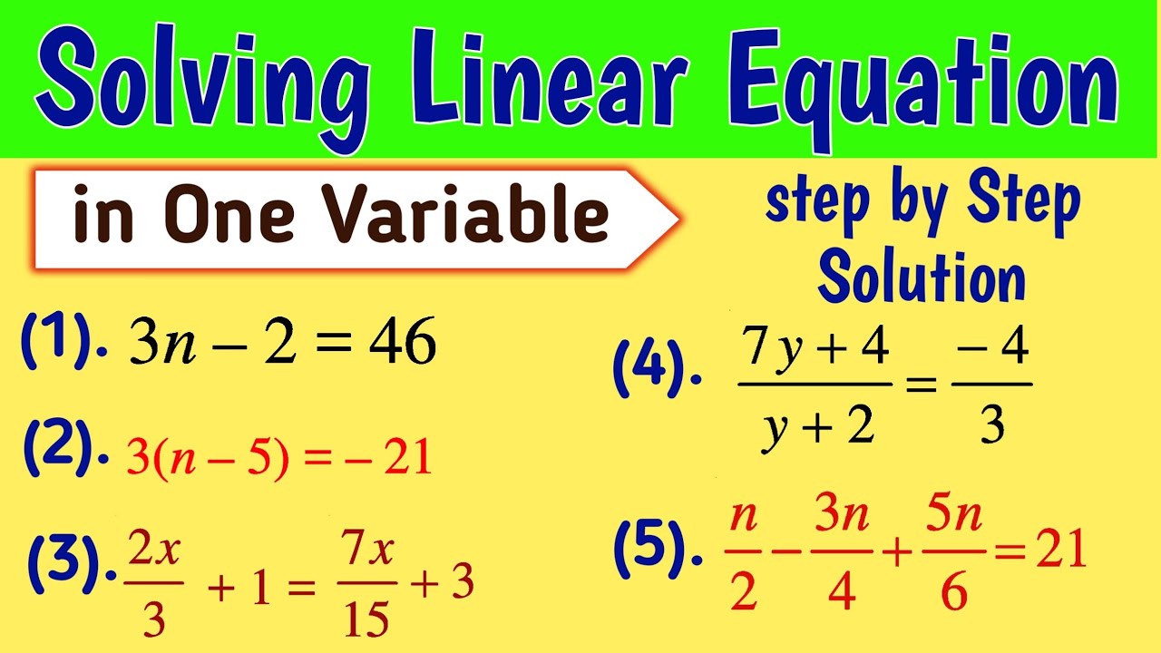 Solving Linear Equation in One Variable | एक चर वाले समीकरण को हल कैसे ...