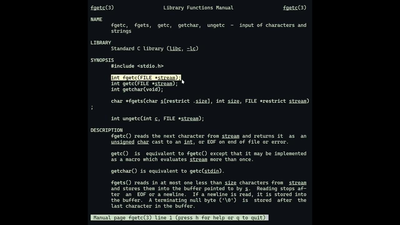 The Fgetc C Function Cprogramming Coding Linux Programming Shorts Youtube