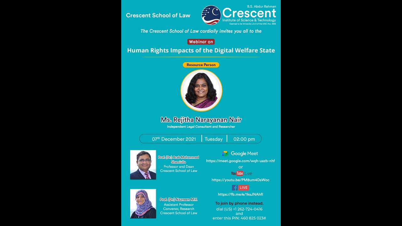 Human Rights Impacts of the Digital Welfare StateBy Ms. Rejitha Nair ...