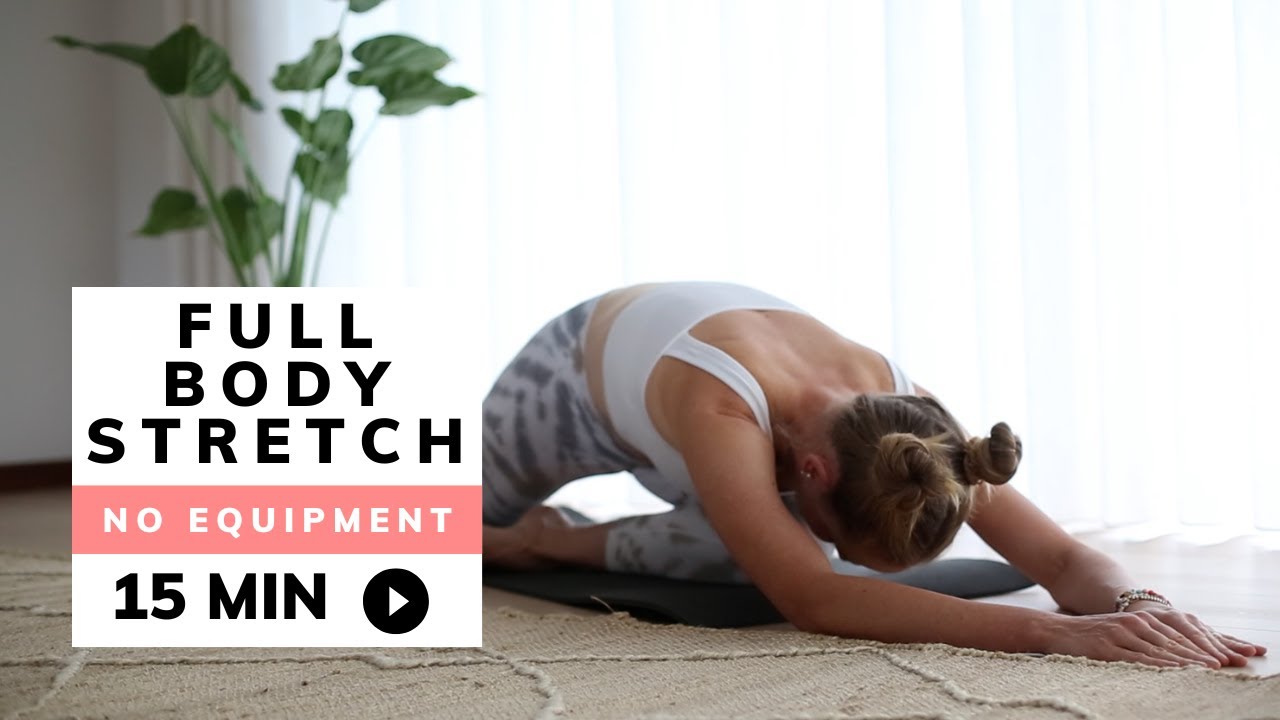 15 MIN FULL BODY STRETCH | No Repetitions | No Equipment | Easy ...