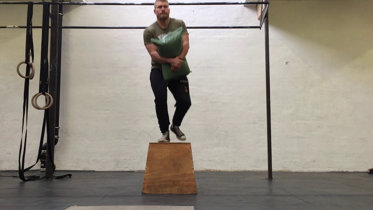 Sandbag Step-Ups in Bear Hug - YouTube